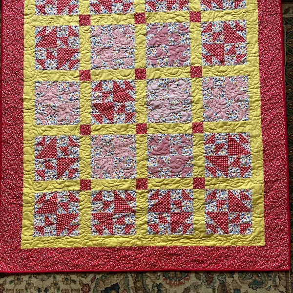 Red Quilt - Etsy
