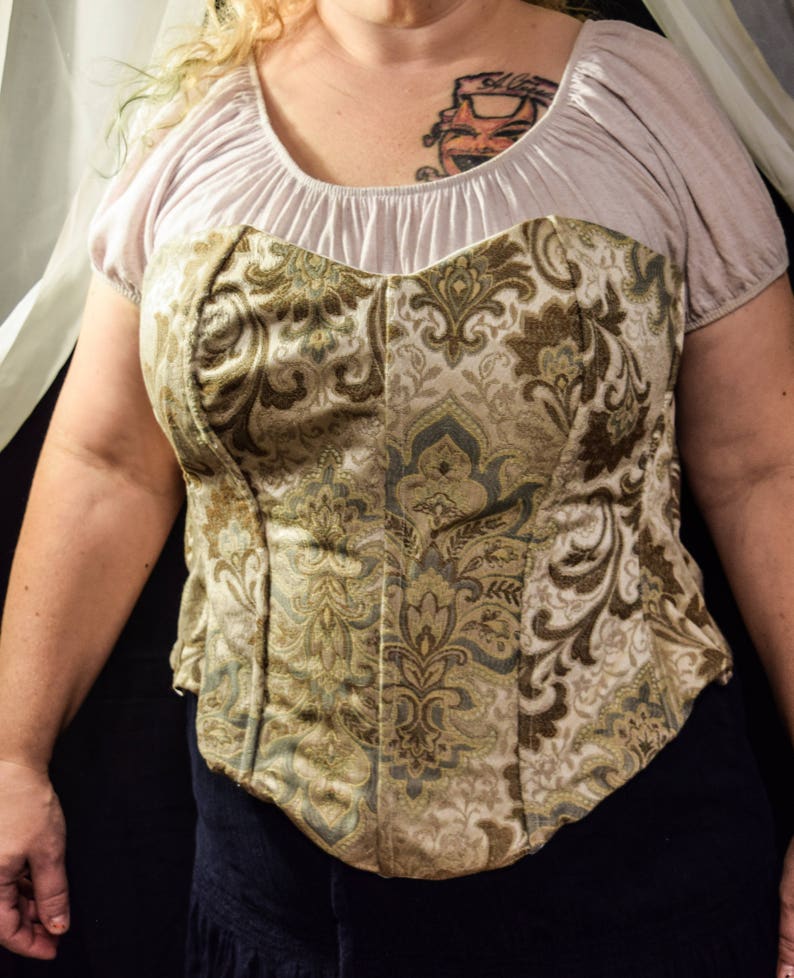 Full Figured Brocade Over Bust Corset - Etsy
