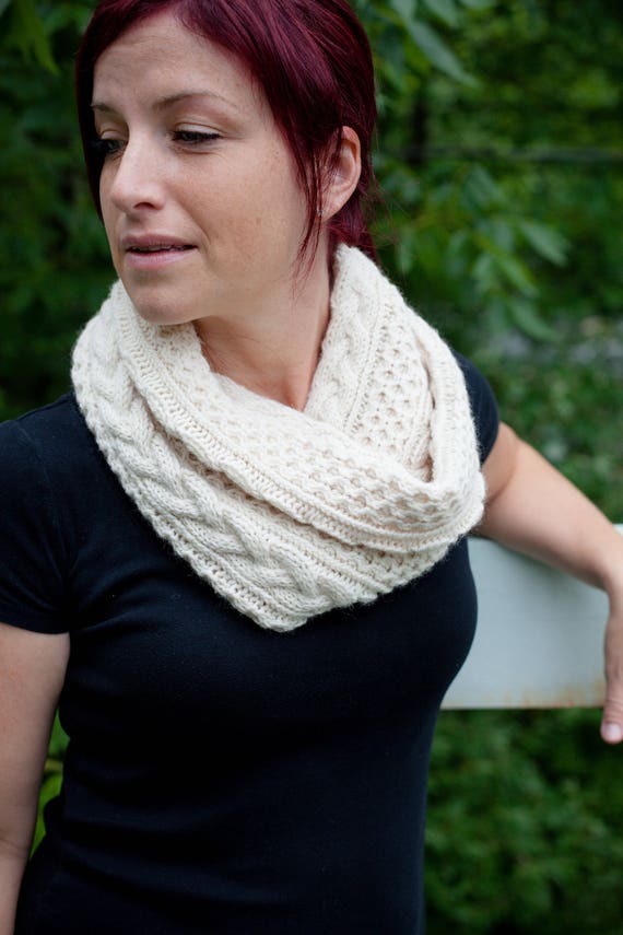 Almost Aran Infinity Scarf Knitting PATTERN // cable knit | Etsy