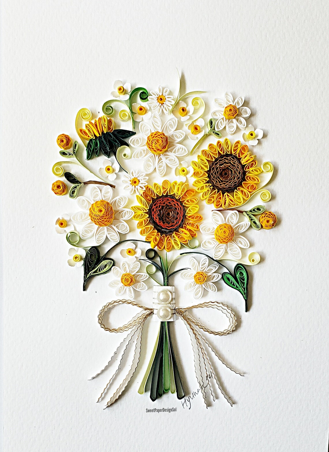 Paper Quilling Art by Hyunah Yi/daisy and Sunflowers - Etsy Canada