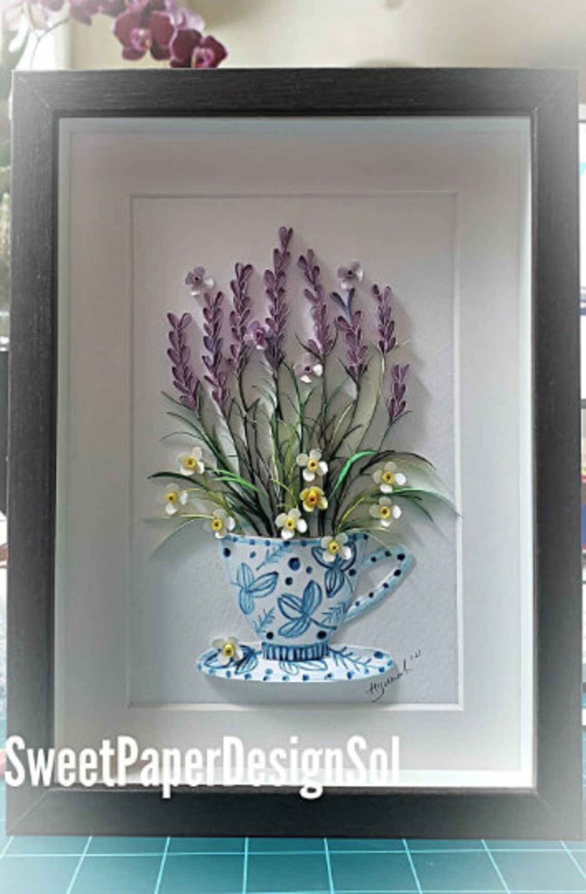 Paper Quilling Art by Hyunah Yi/ Lavender Flower Teacup - Etsy
