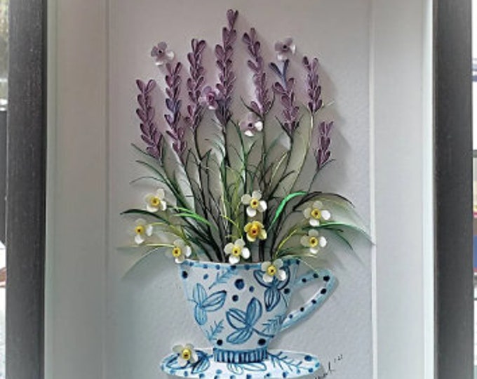Paper Quilling Art by Hyunah Yi/ Lavender Flower Teacup - Etsy