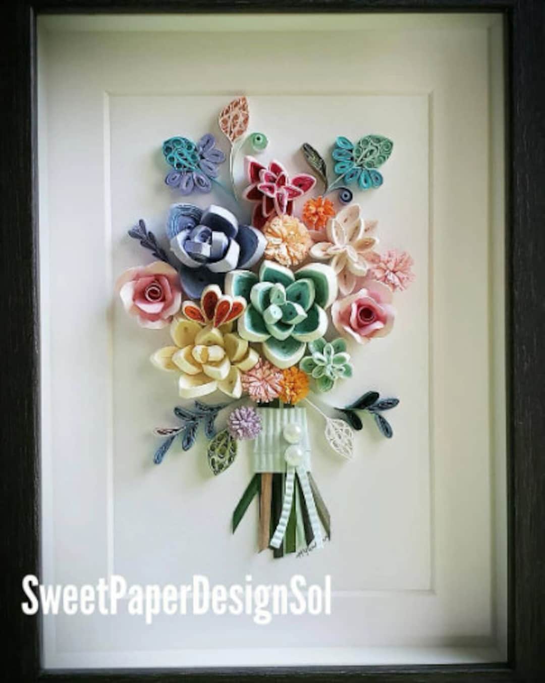 Paper Quilling Art/original Art by Hyunah Yi/succulents Plant Frame Art ...
