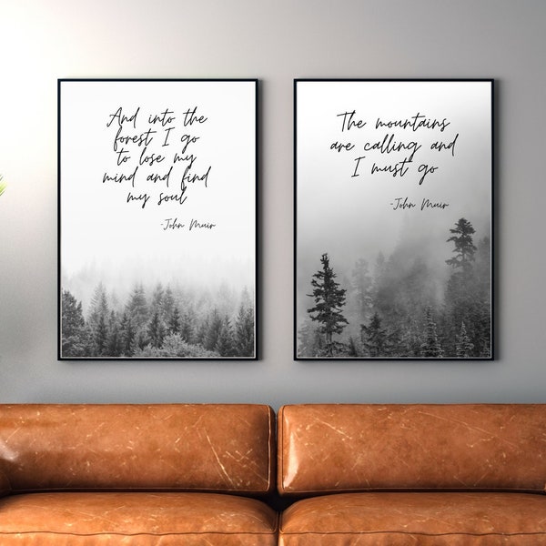 John Muir Quote Wall Art - Etsy