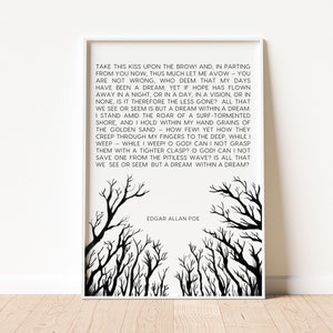 A Dream Within a Dream Poem Print by Edgar Allan Poe, Poetry Art Print ...