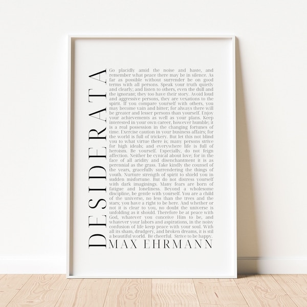 Max Ehrmann Poem - Etsy