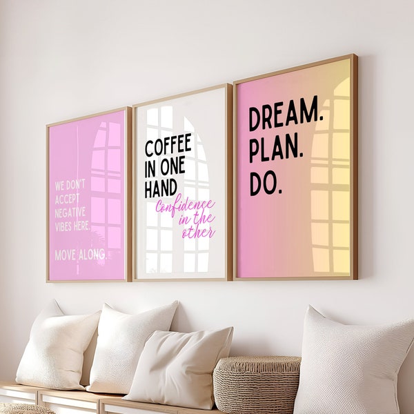 Pink Office Motivational Wall Decor - Etsy