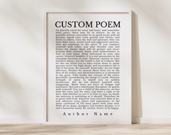 Custom Poem Print - Etsy