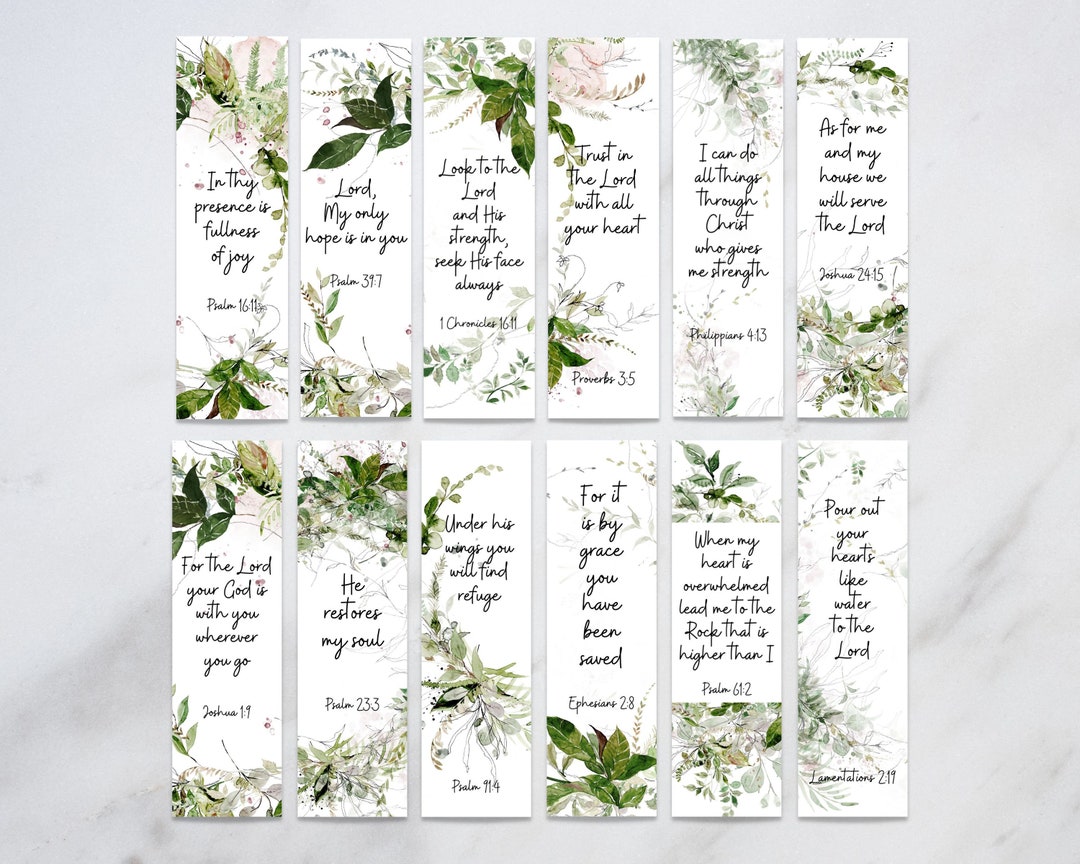 Christian Bookmark Printable Bible Verse Bookmark Set Digital - Etsy