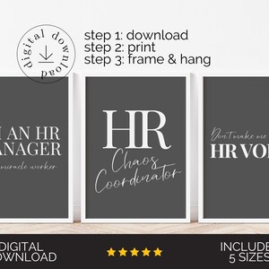 Human Resources Office Decor Bundle HR Office Wall Art for Women Funny ...
