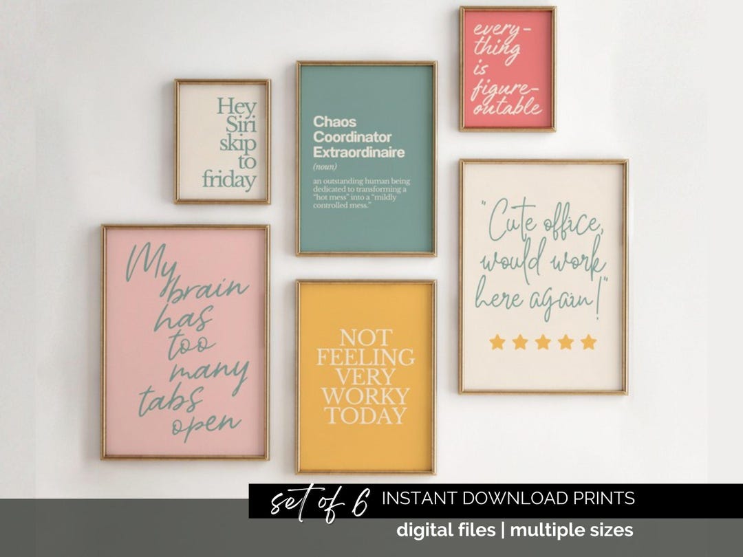 Fun Office Artwork Sarcastic Wall Decor Quotes Funny Work Memes Print ...