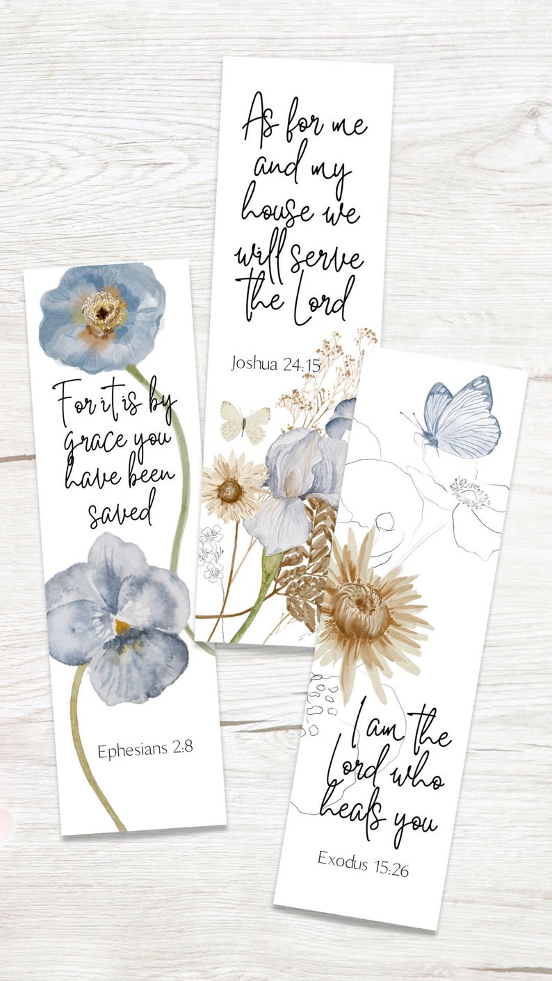 Christian Bookmark Set Bible Verses Digital Bookmark Bundle - Etsy