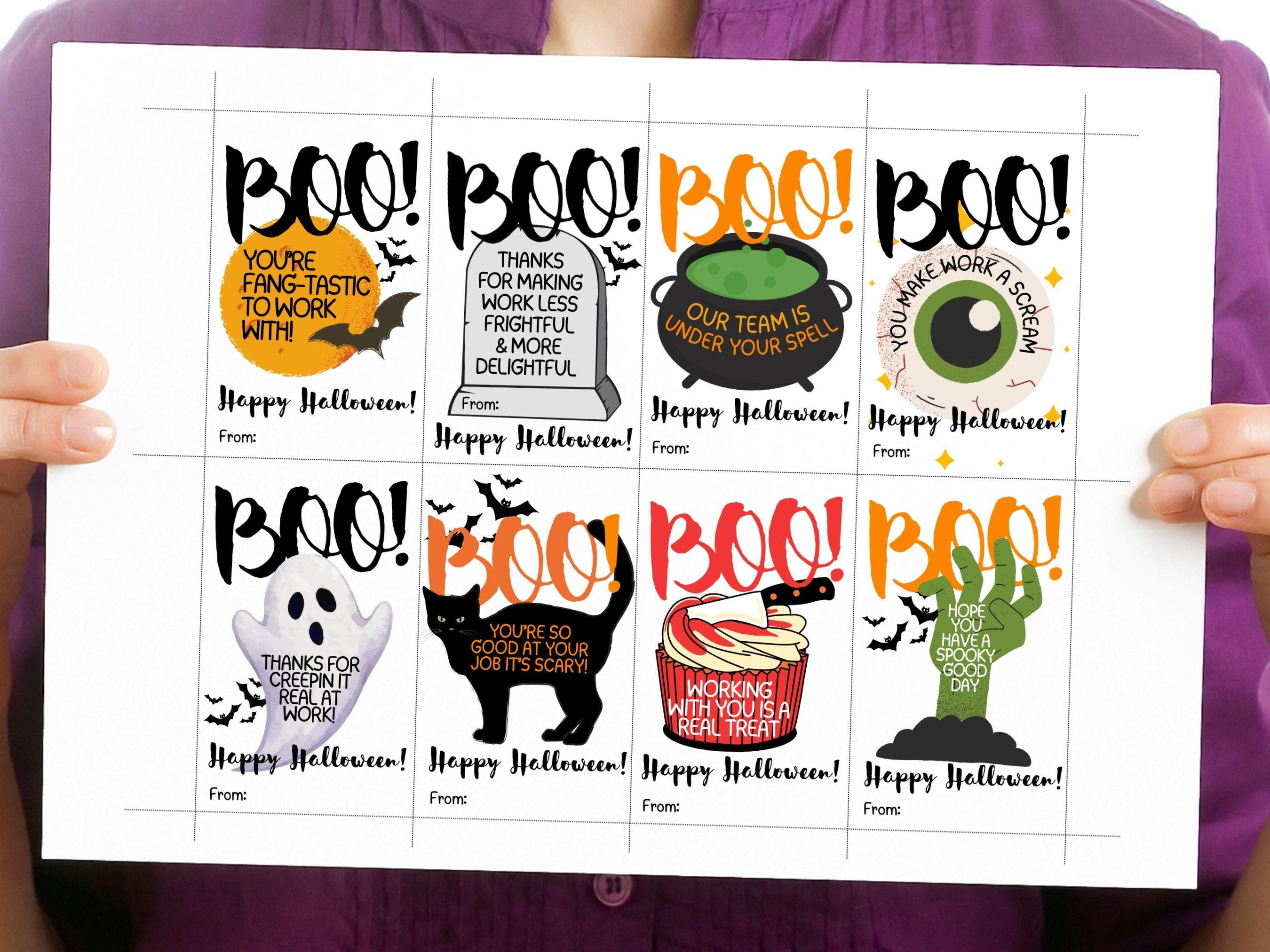 Halloween Employee Appreciation Tags Funny Thank You Card for Coworker ...