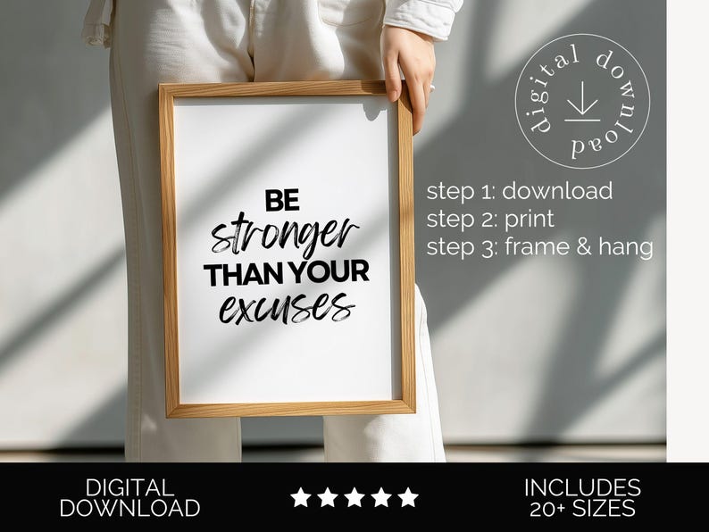 Printable Office Wall Quote, Inspirational Office Poster Download, Work ...