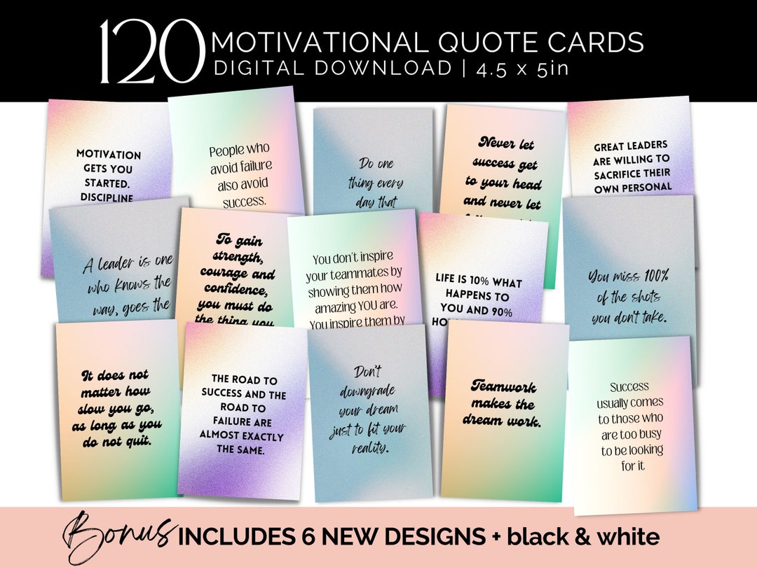 Team Appreciation Gift Cards, Printable Positive Quote Cards, Colleague ...