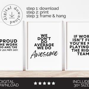 Motivational Posters for Office Wall Art Teamwork Wall Decor Bundle ...