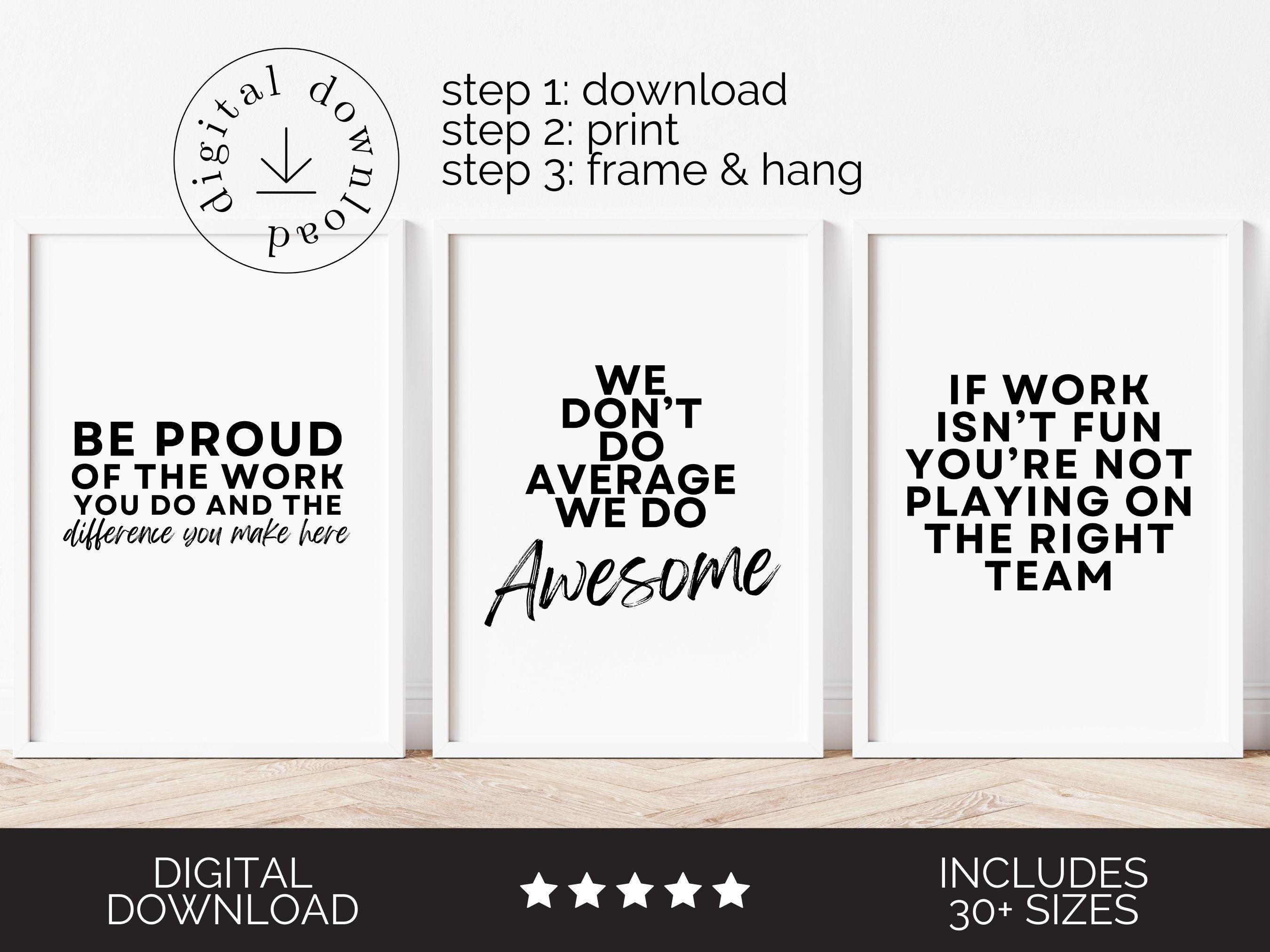 Motivational Posters for Office Wall Art Teamwork Wall Decor Bundle ...