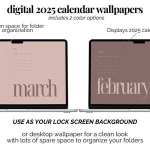 Neutral Desktop Wallpaper Monthly Calendar 2025 Digital Desktop ...