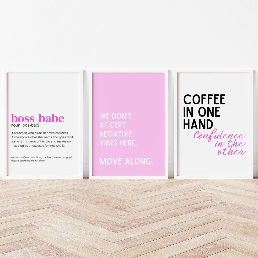 Pink Office Wall Art Office Decor for Women Inspirational Home - Etsy