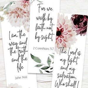 Printable Psalm Bookmark Bible Verse Bookmark Set Digital Bookmark ...
