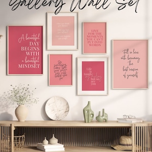 Inspirational Wall Art Women Pink Office Desk Decor Quotes About Life ...