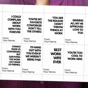 Sarcastic Coworker Gift Tags Funny Employee Cards Editable Gift Tags ...