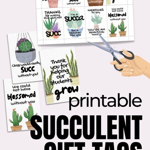 Succulent Gift Tag for Teacher Appreciation Gift Teacher Pun Thank You ...