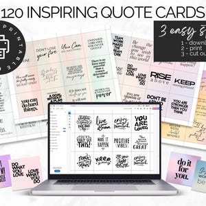 Quote Cards Deck Positive Quote Flash Cards Printable Positive Sayings ...