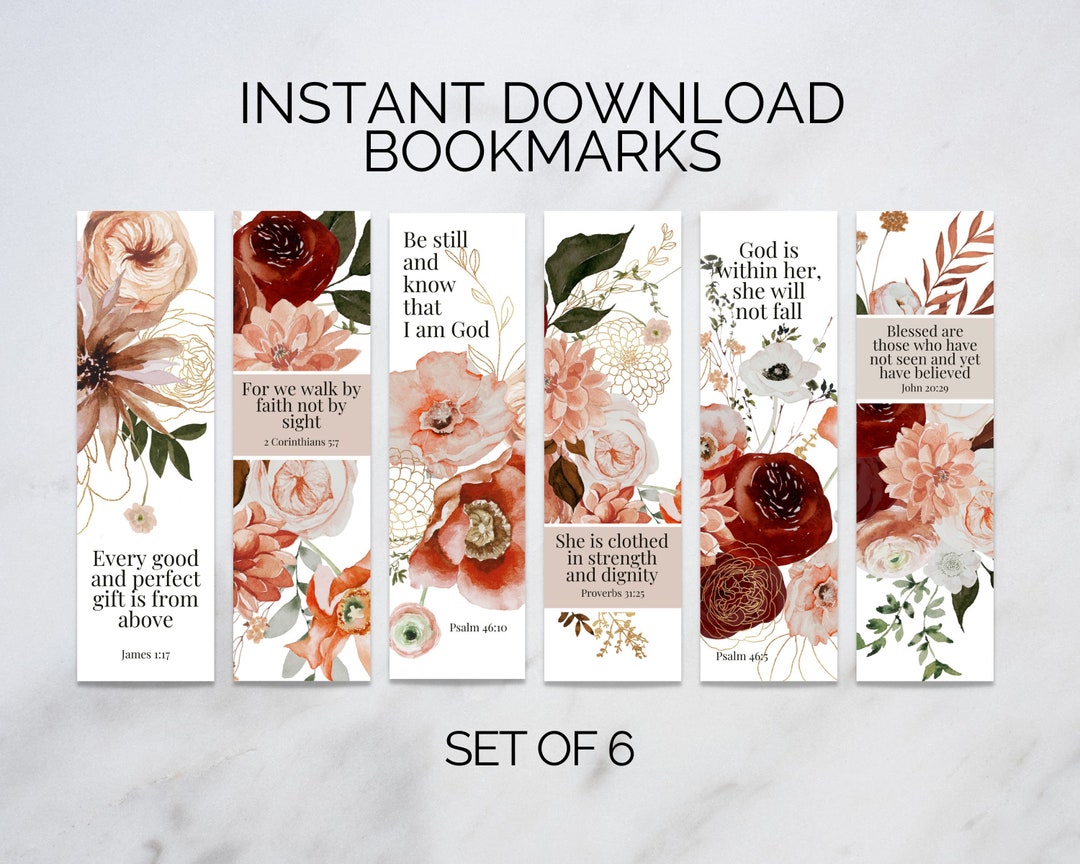 Printable Bookmarks for Women Christian Bookmark With Quote - Etsy