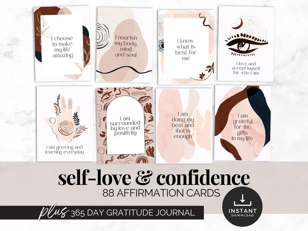 Boho Affirmation Cards Printable Set Inspirational Quote Cards for ...