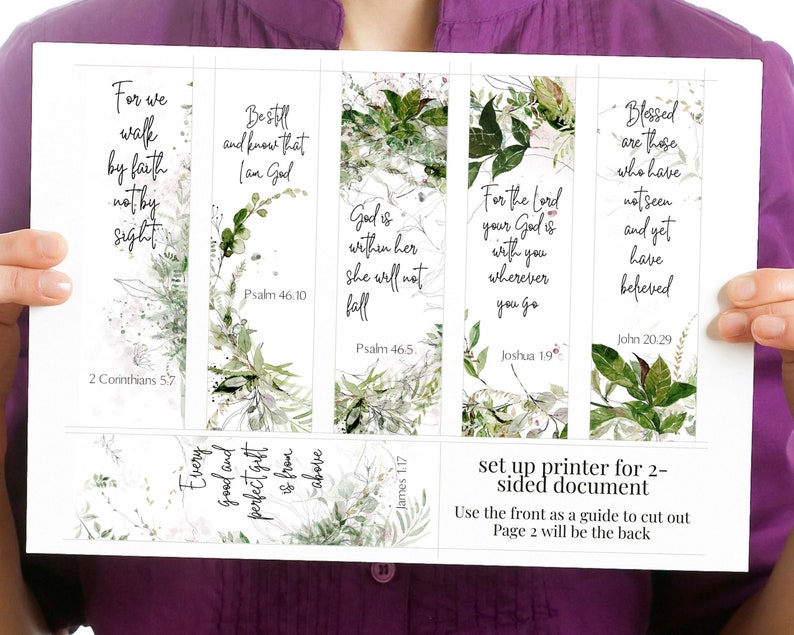 Printable Bible Verse Bookmark Set Digital Bookmark Bundle - Etsy