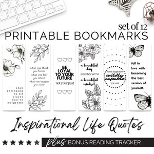 Motivational Quote Bookmark Printables, Digital Bookmarks With ...
