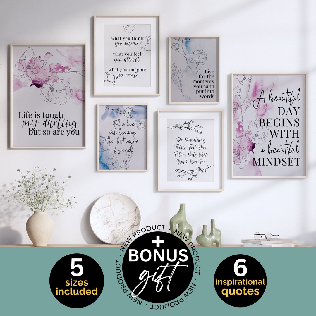 Inspirational Wall Art Office Decor Women Quotes About Life Gallery ...