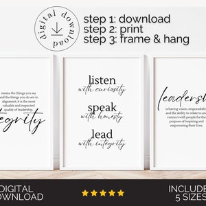 Leadership Quote Set of 3 Prints Office Decor Women Team Leader Gift ...