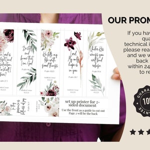 Printable Psalm Bookmark Bible Verse Bookmark Set Digital Bookmark ...