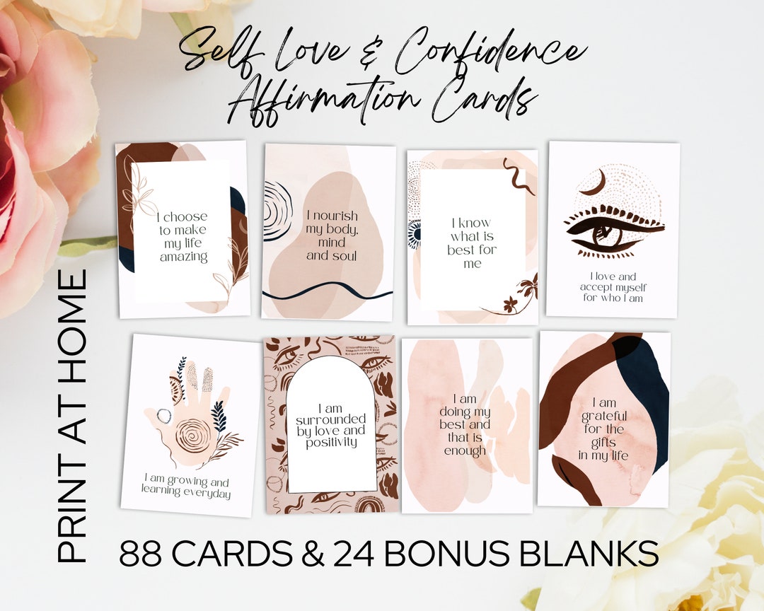 Boho Affirmation Cards Printable Set Inspirational Quote Cards for ...