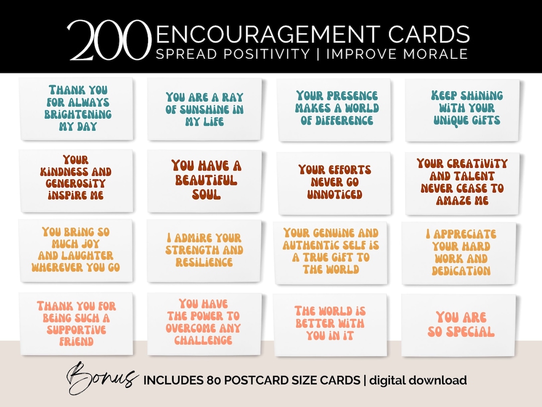 Positive Affirmation Cards to Give Away Encouraging Notes of ...