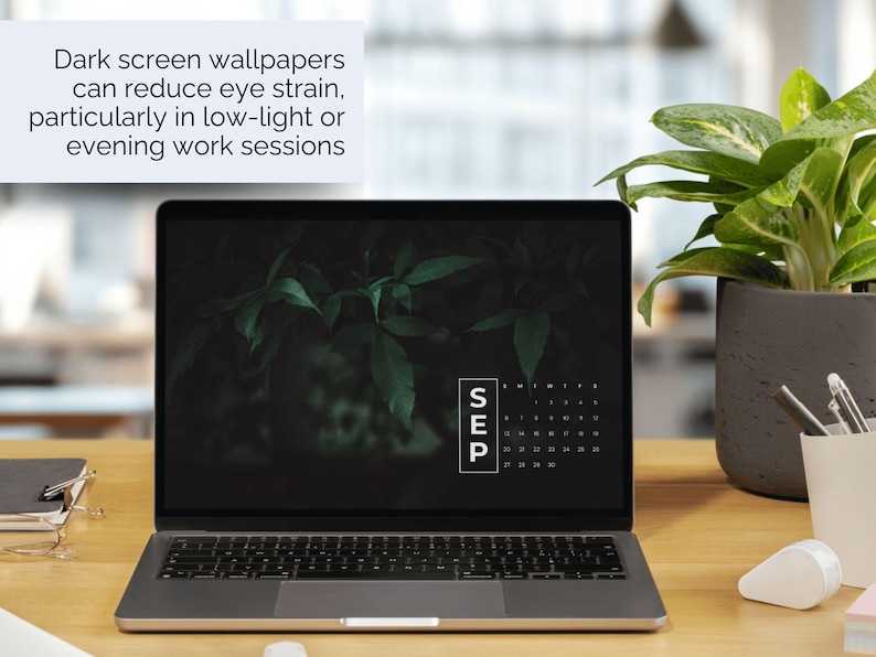 Desktop Wallpaper Calendar 2026, Dark Aesthetic Desk Decor, Monthly ...