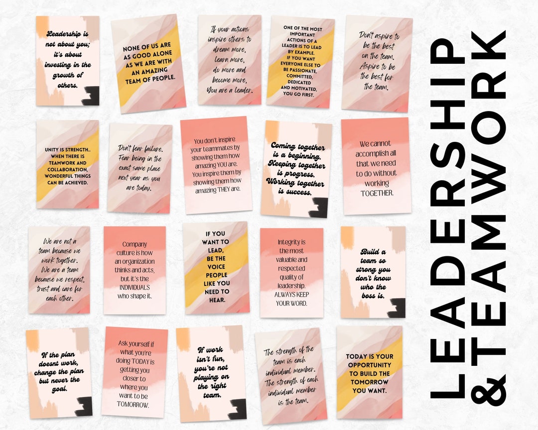 Leadership Quote Encouragement Cards Team Building Cards - Etsy