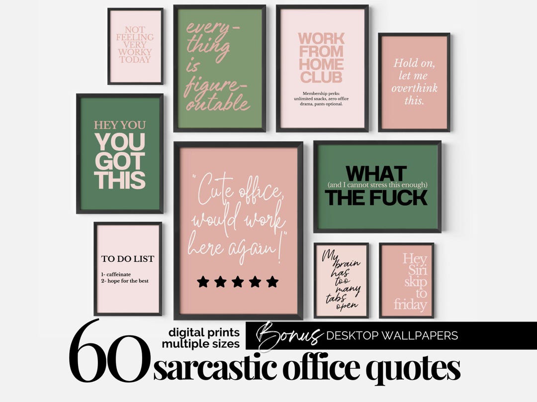 Funny Quote Posters for Office Wall Decor Sarcastic Workplace Posters ...