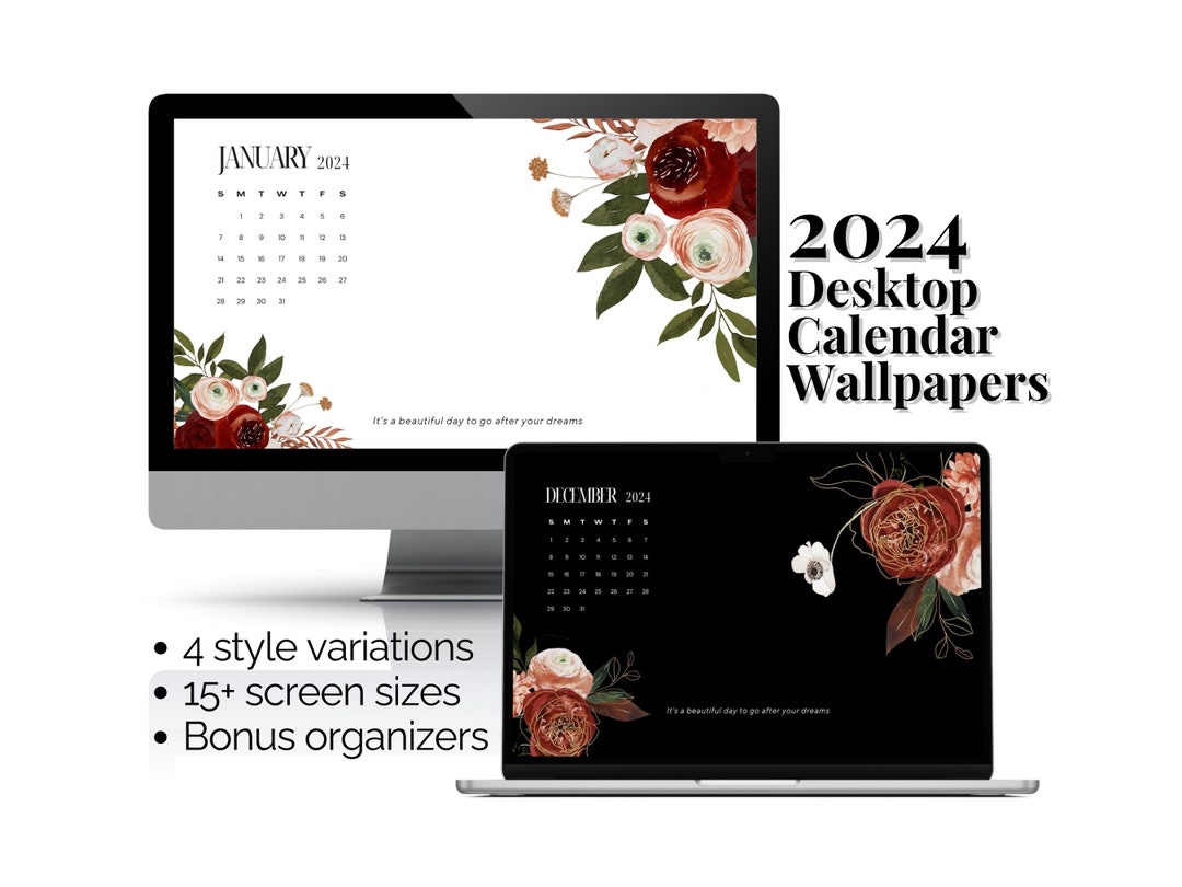 Desktop Wallpaper Floral, Desktop Background Wallpaper, 2024 Monthly ...