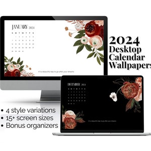 Desktop Wallpaper Floral, Desktop Background Wallpaper, 2024 Monthly ...