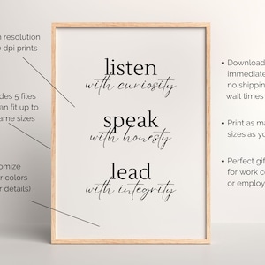 Leadership Quote Set of 3 Prints Office Decor Women Team Leader Gift ...
