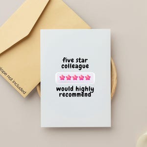 Employee Appreciation Card 5 Star Job Congratulations Card for Office ...