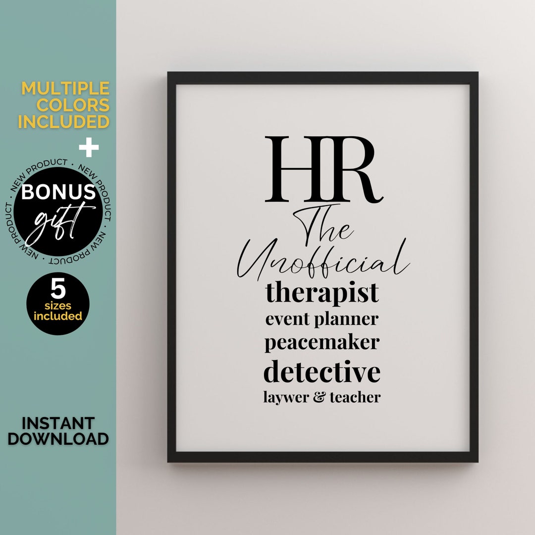 HR Wall Decor Funny HR Office Decor for Women Office Print Human ...