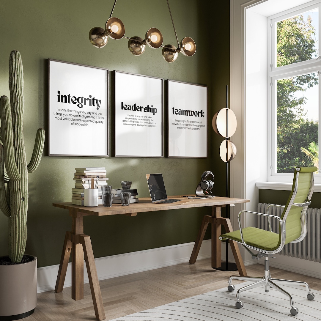 HR Office Decor Women Office Set of 3 Prints Inspirational Courage ...