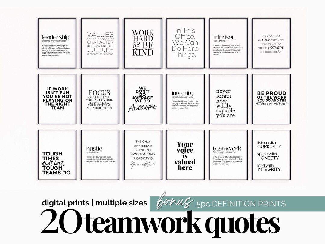 Motivational Teamwork Posters Professional Office Wall Decor ...