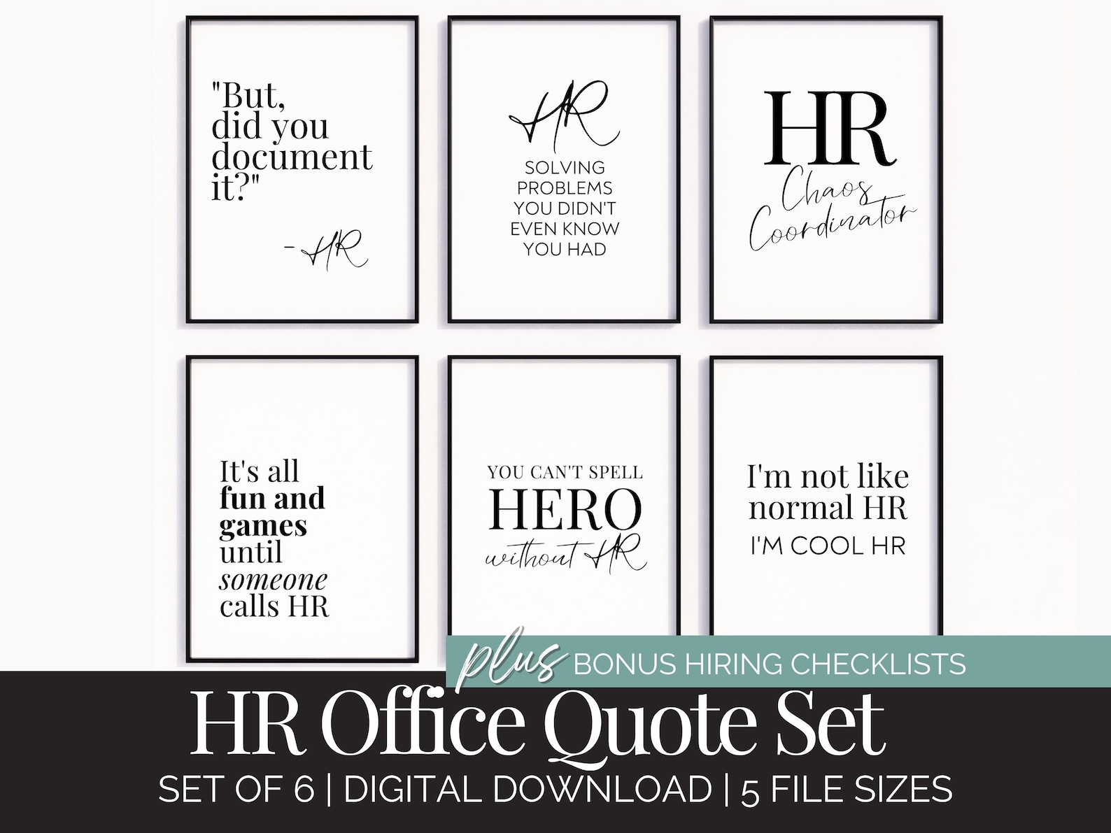 Human Resources Quote Wall Art Prints HR Poster Bundle HR Manager ...