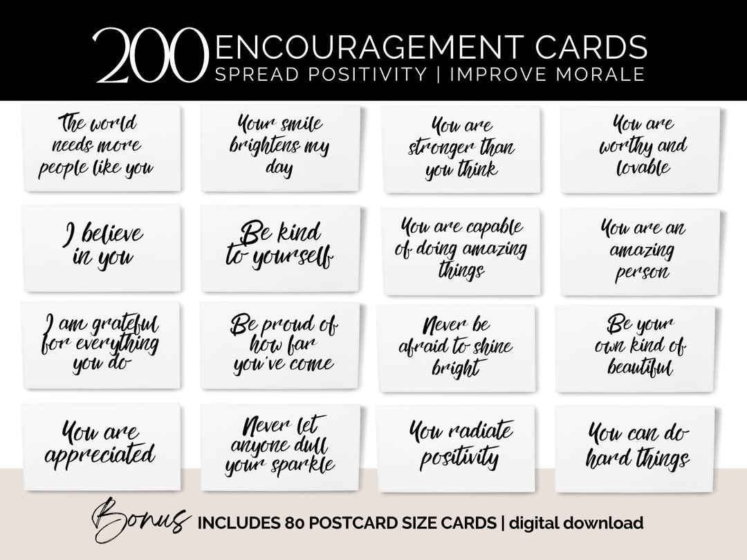 Positive Affirmation Cards to Give Away Encouraging Notes of ...