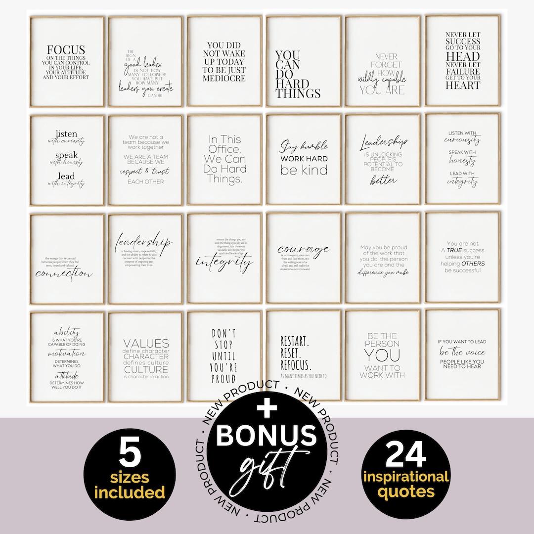 Workplace Positivity Quote Bundle, Printable Inspirational Quotes for ...